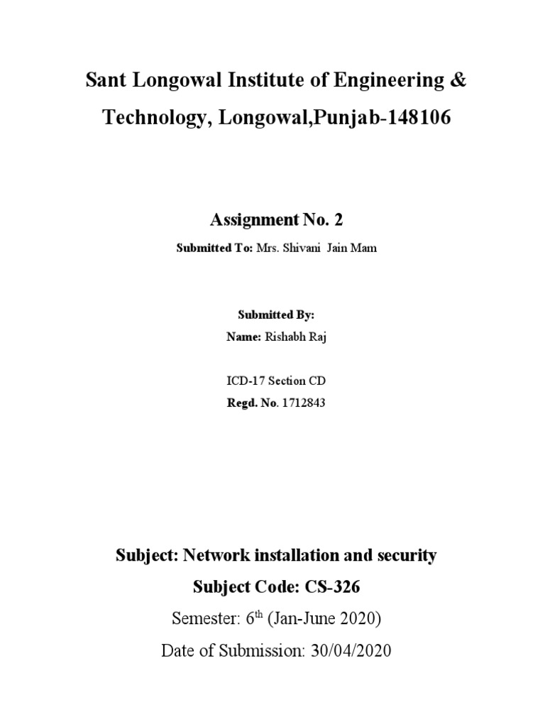 Rishabh Raj Assignment 2 | PDF | Firewall (Computing) | Proxy Server