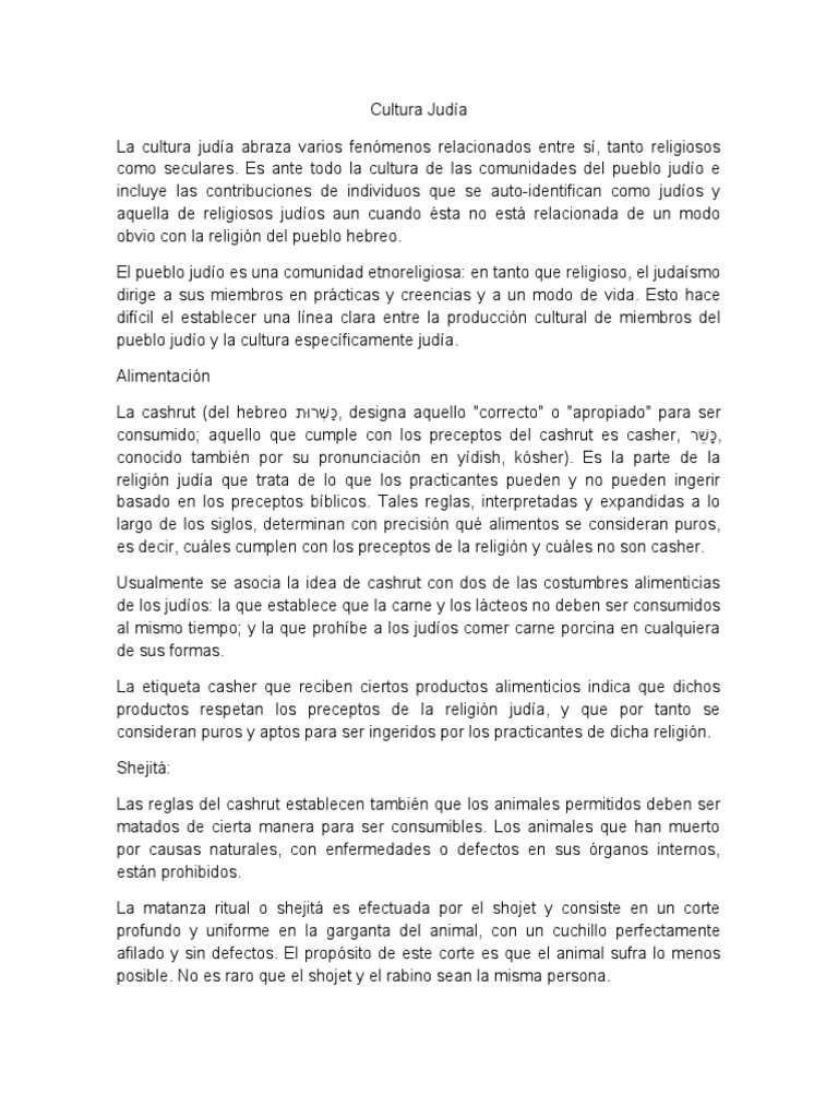 Alimentación y cultura kosher judía | PDF | Comida y bebida | Judios y ...
