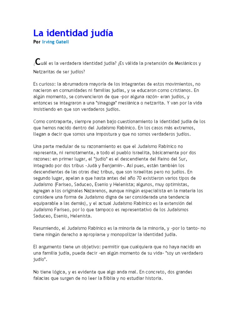 La Identidad Judía | PDF