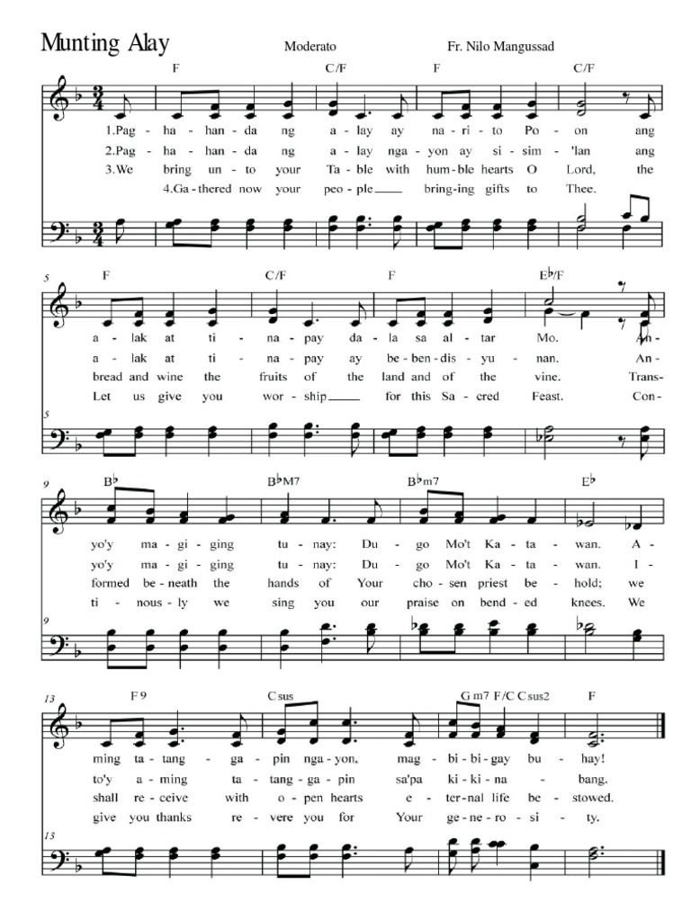 3 Offertory Song - Munting Alay SATB | PDF