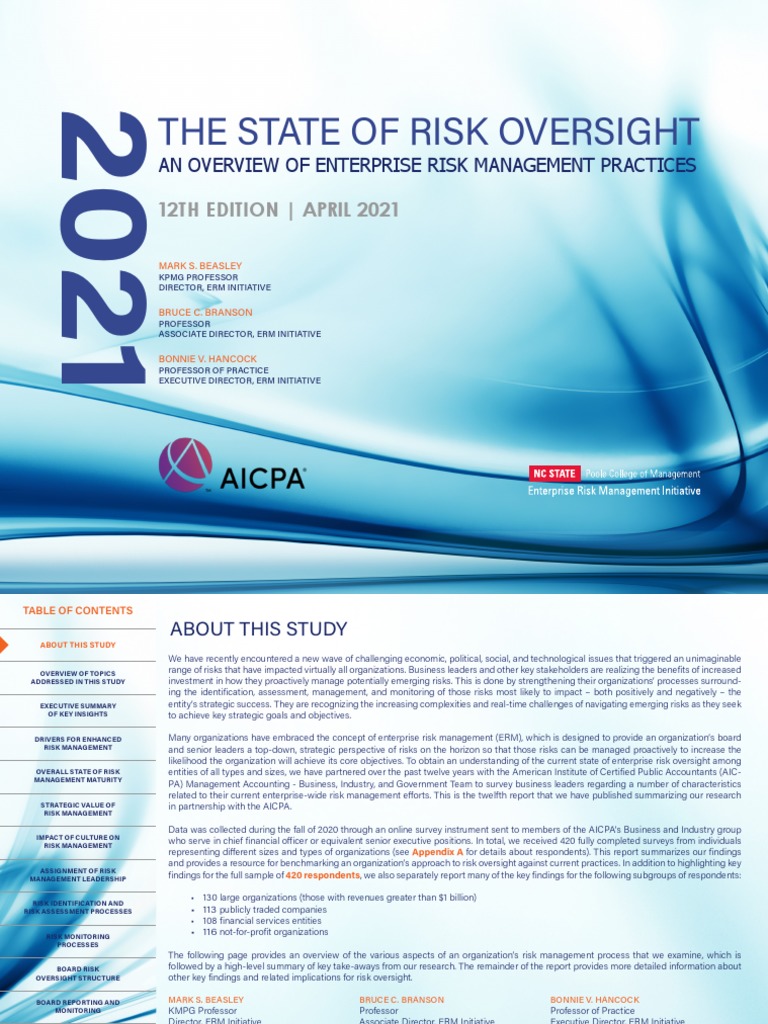 The State of Risk Oversight | PDF | Risk | Risk Management