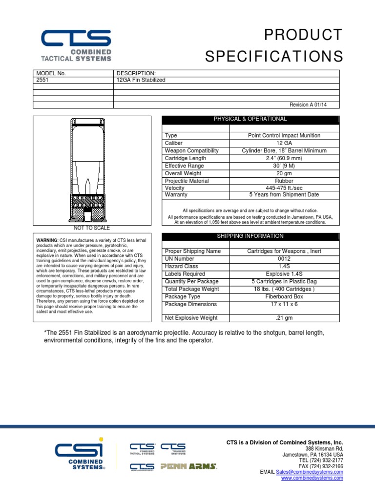 2551 CTS | PDF | Cartridge (Firearms) | Shotgun