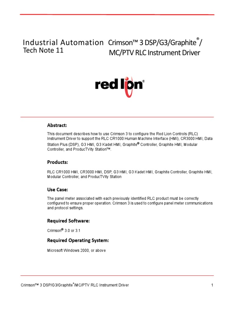 Crimson 3.0 - RLC Instrument Driver - 0 | PDF | User Interface | Device ...