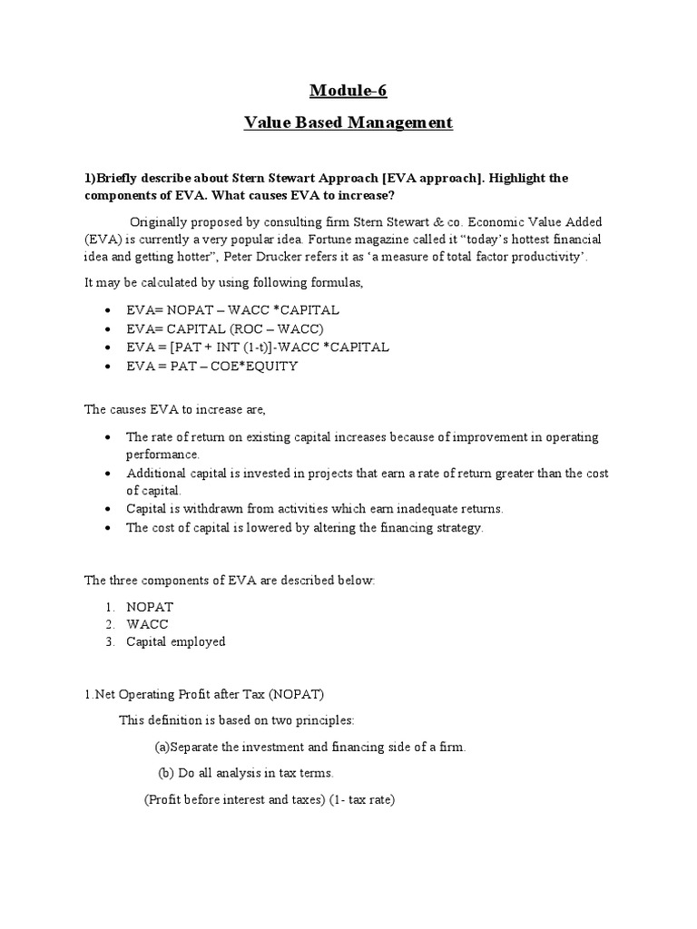 Module 6 - Corporate Valuation | PDF | Cost Of Capital | Shareholder Value