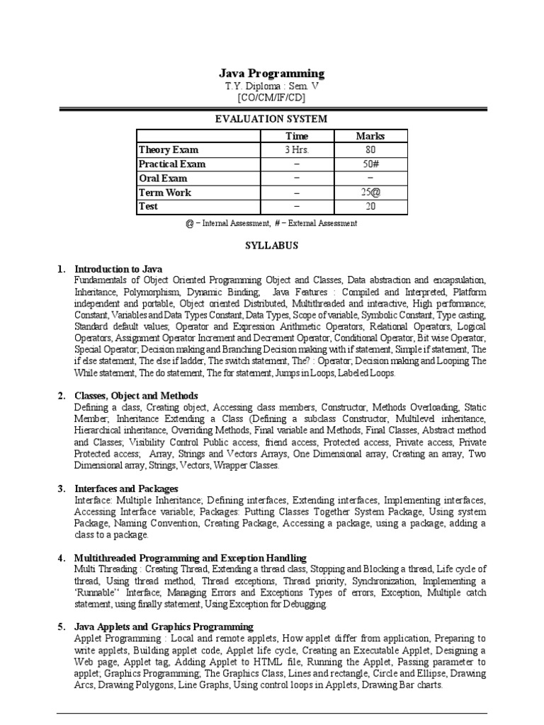 Java Programming Pdf Class Computer Programming Method Computer Programming 