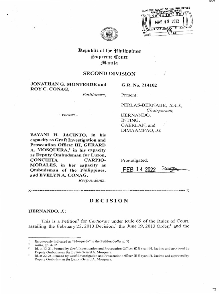 Monterde V Jacinto | PDF | Injunction | Certiorari