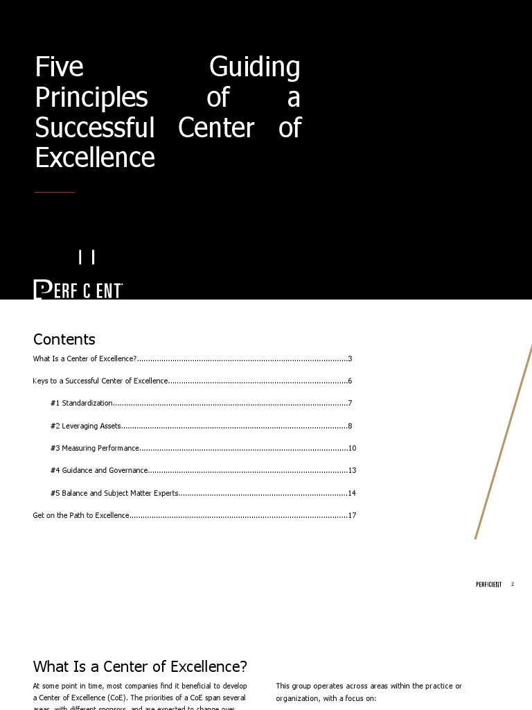 Five Guiding Principles for Developing a Successful Center of ...