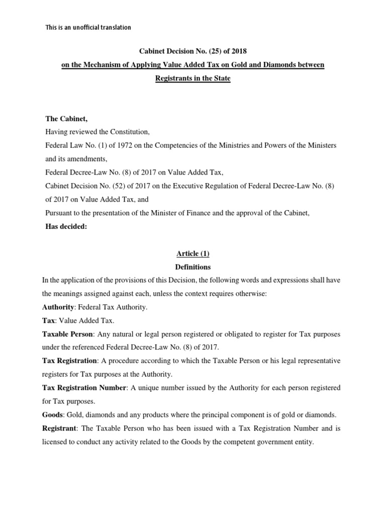 This Is An Unofficial Translation | PDF | Taxes | Decree