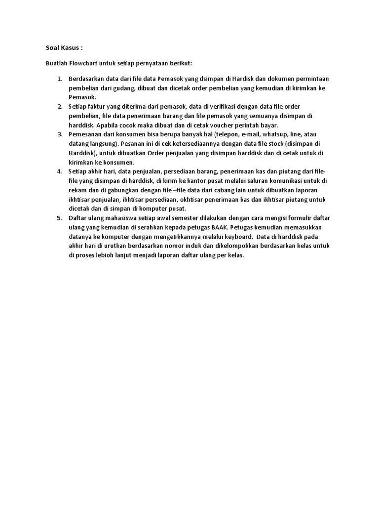 Soal Kasus System Flowchart | PDF