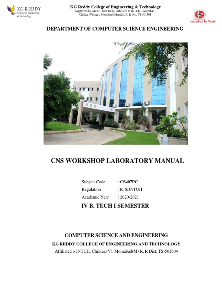 Cns Lab Manual | PDF | Engineering | Science Cns Lab Manual | PDF | Engineering | Science