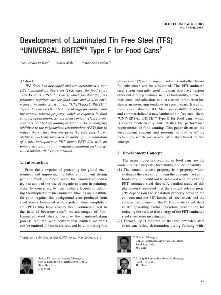 Laminated TFS | PDF | Chromium | Lamination