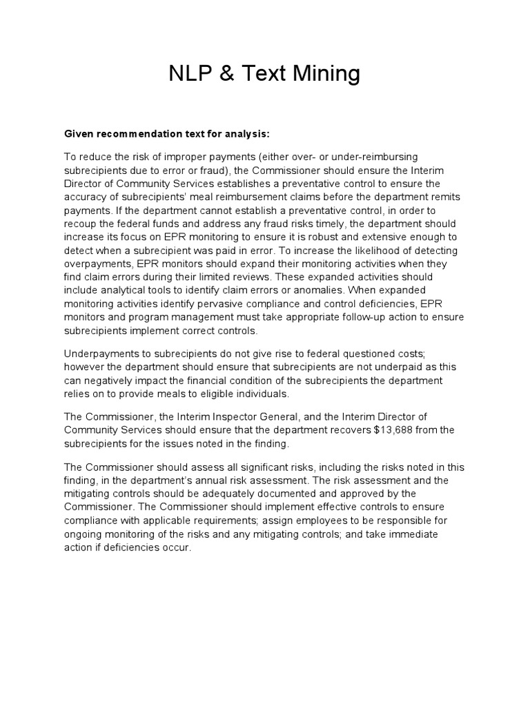 NLP & Text Mining | PDF | Risk | Noun