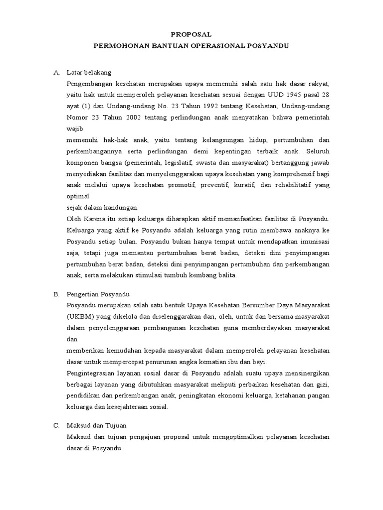 Proposal Posyandu | PDF