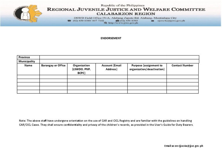 CAR/CICL Registry Endorsement Guidelines | PDF