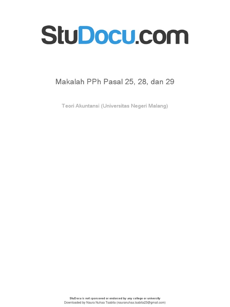 Panduan PPh Pasal 25, 28, 29 | PDF