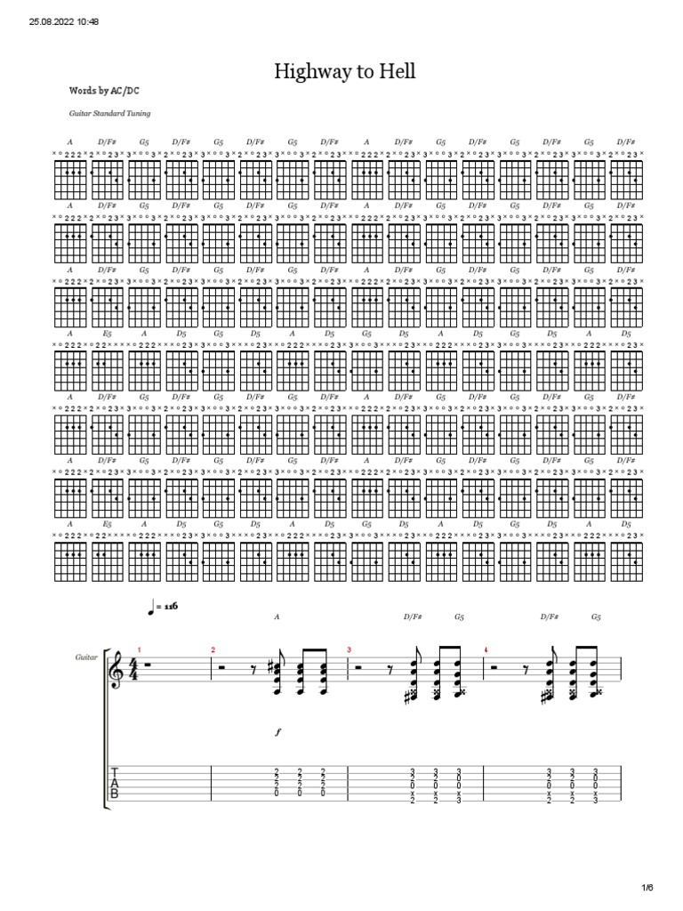 AC DC Highway To Hell | PDF | Chess Openings | Rock Music