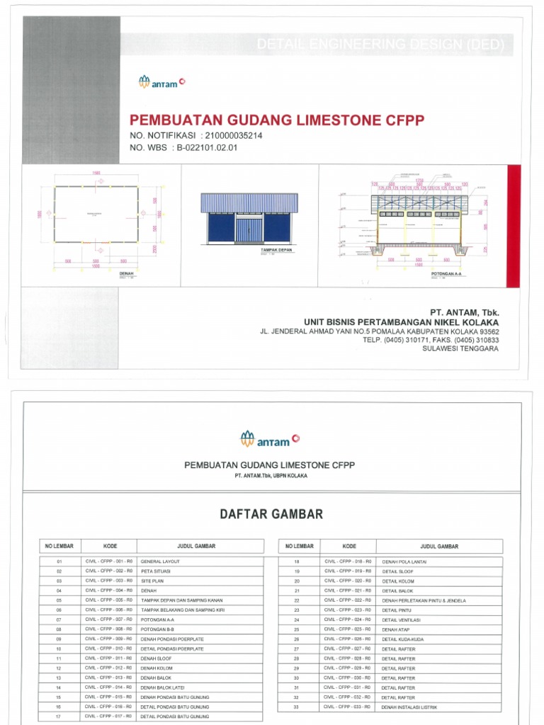 Ded - Pembuatan Gudang Limestone CFPP | PDF
