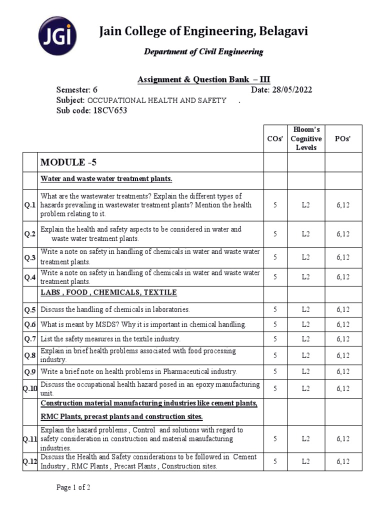 18CV653-OSHA - Assignment IA 3 | PDF | Occupational Safety And Health ...