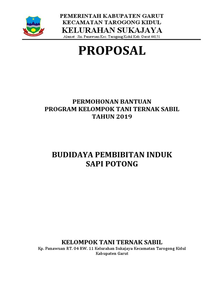 Proposal Sapi Kelompok Sabil | PDF