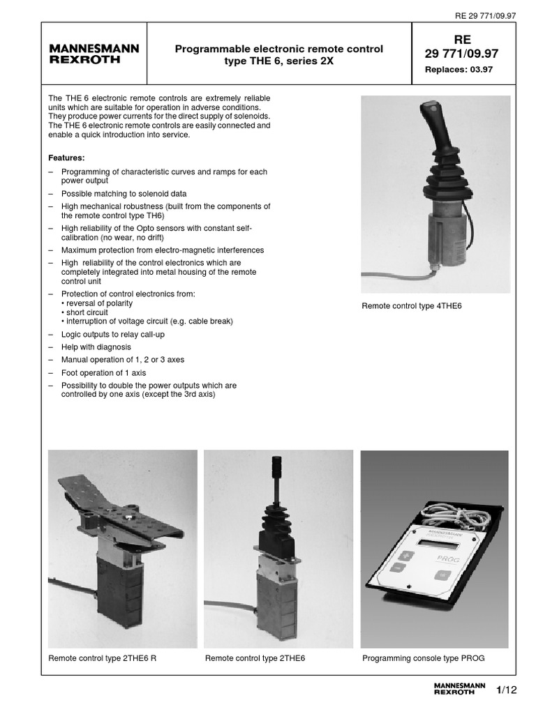 Programmable Electronic Remote Control Type THE 6, Series 2X: Technical ...
