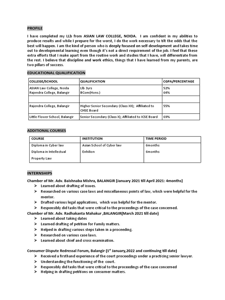 LLb Graduate Profile | PDF