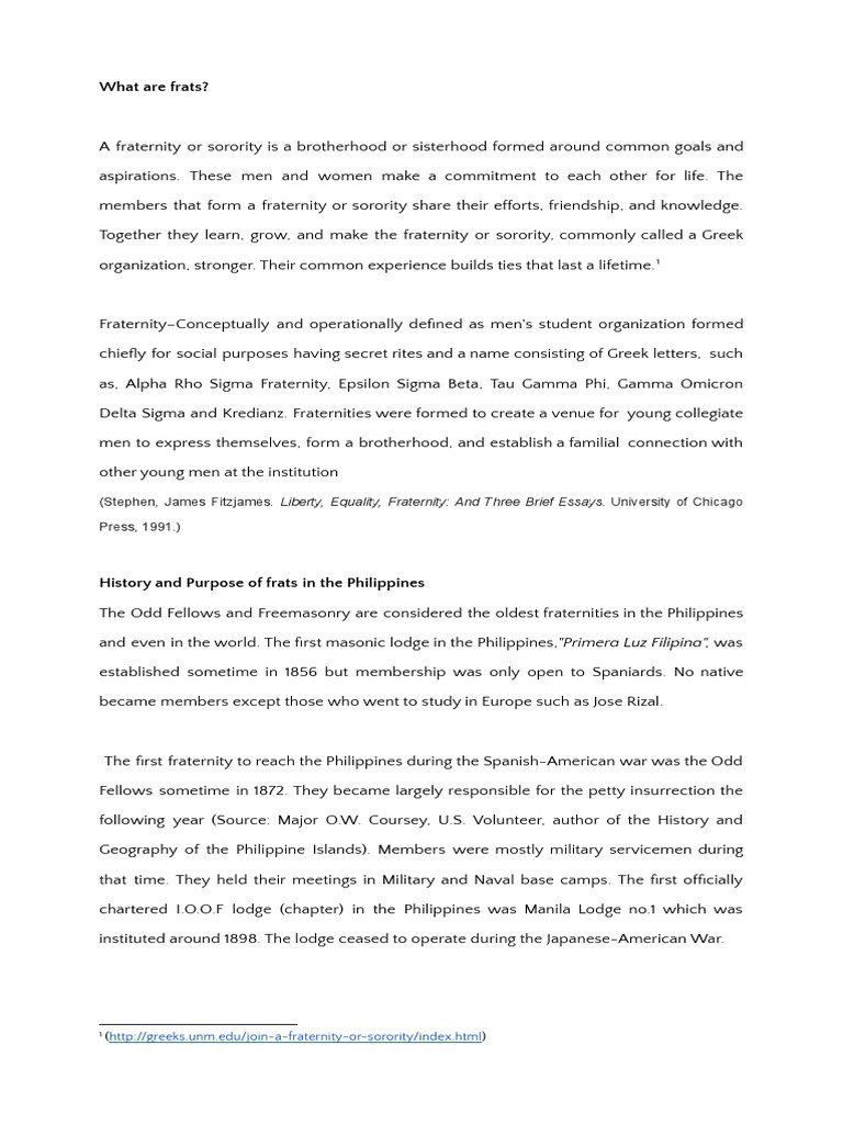 On Frats. | PDF | Fraternities And Sororities | Fraternities