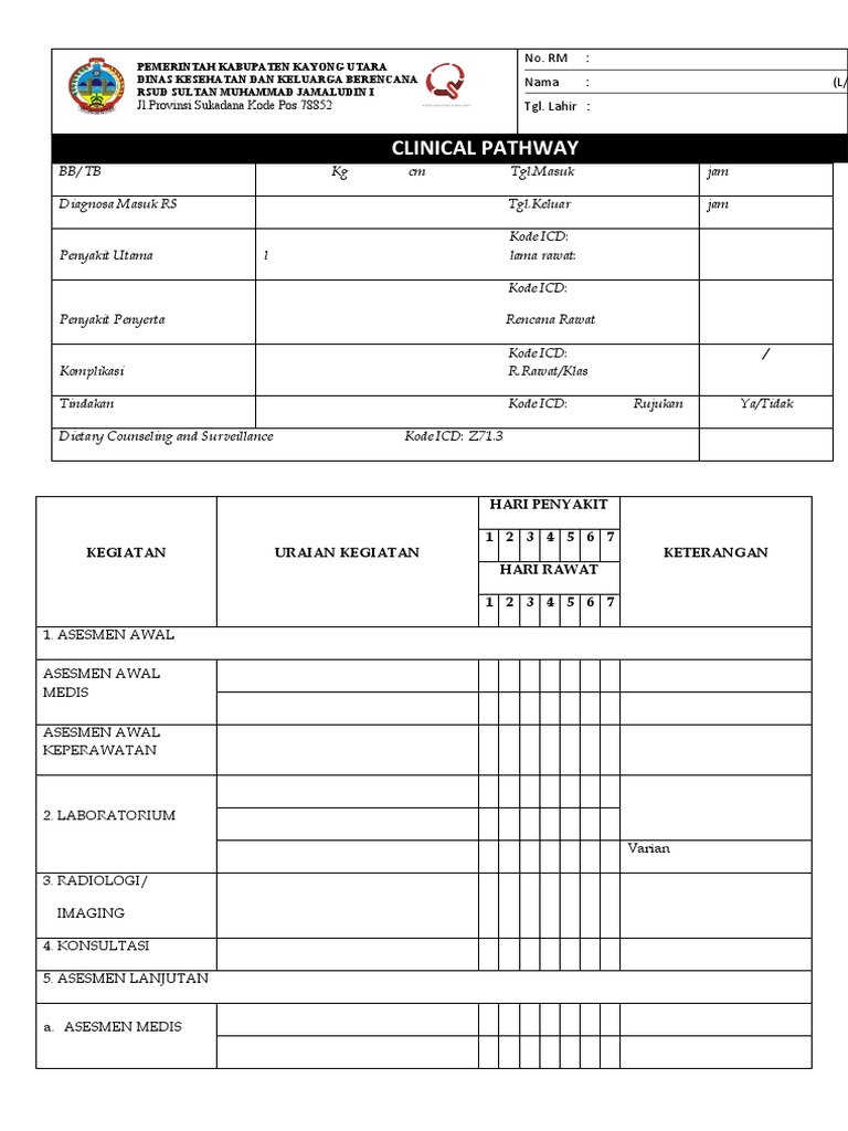 Form Clinical Pathway Rs SMJ | PDF