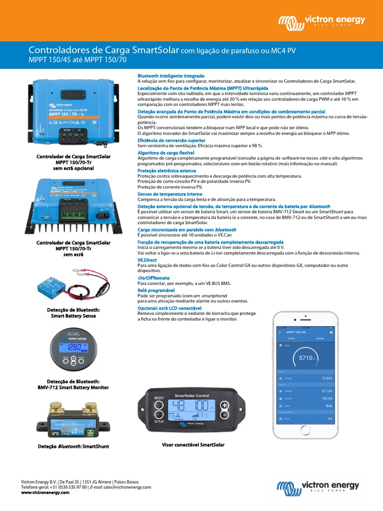 Datasheet Smartsolar Charge Controller Mppt 150 45 Up To 150 70 Pt 6460