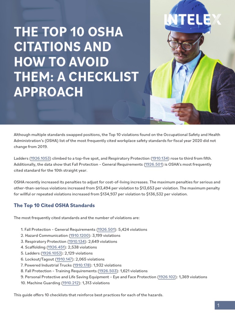 Top 10 OSHA Citations 002 | PDF | Cost Of Living | Occupational Safety ...