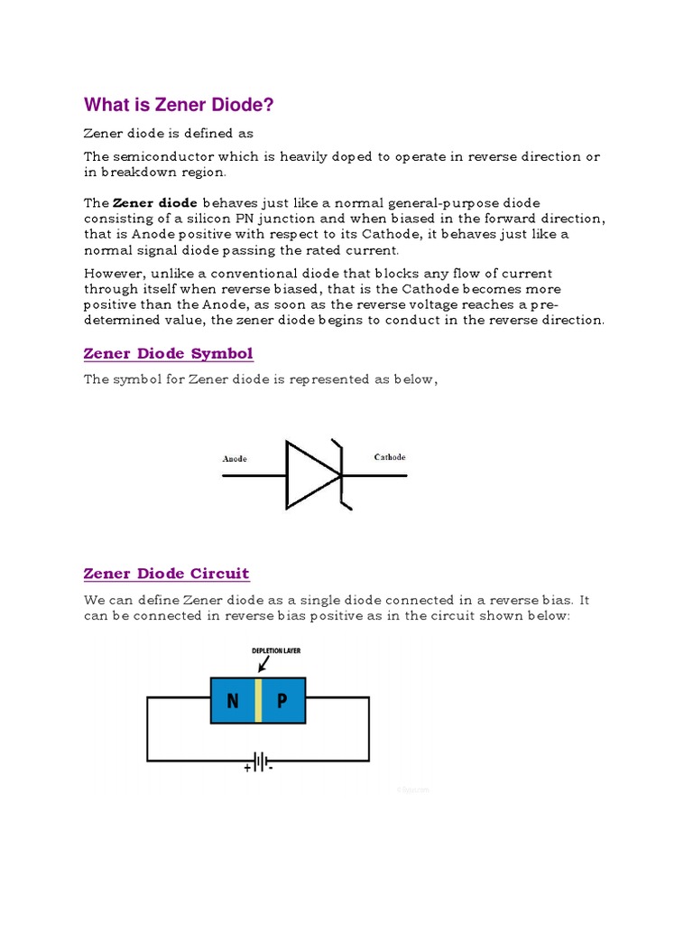 What Is A Zener Diode Definition Characteristics What Is A Zener