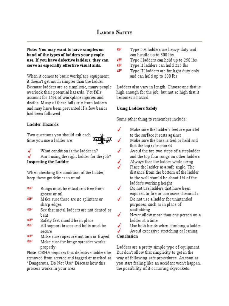 Ladder Safety | PDF | Ladder | Occupational Safety And Health