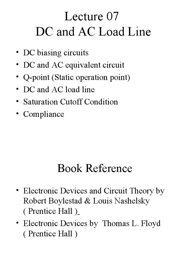 Dc And Ac Load Line Pdf Amplifier Electrical Components
