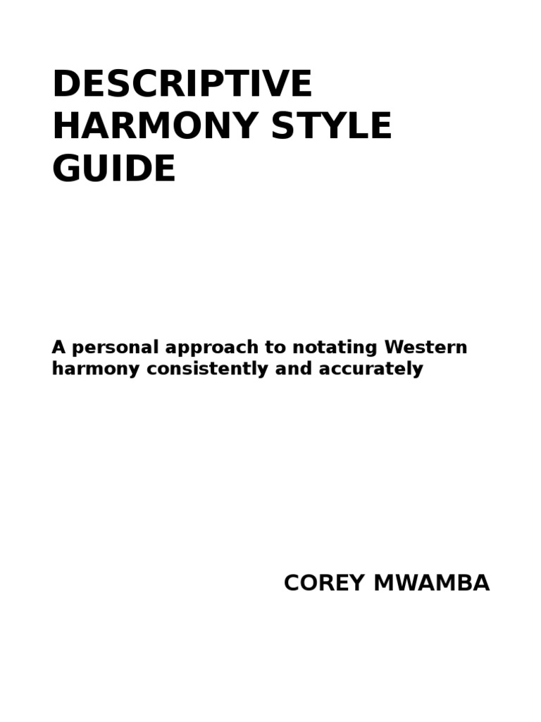 Descriptive Harmony Style Guide | PDF | Harmony | Chord (Music)