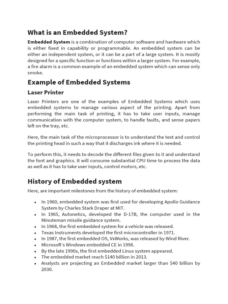What Is An Embedded System?: Laser Printer | PDF | Embedded System ...