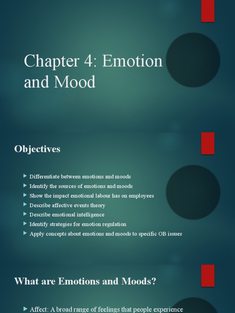 Chapter 4.emotions and Moodspptx | PDF | Emotions | Mental Health