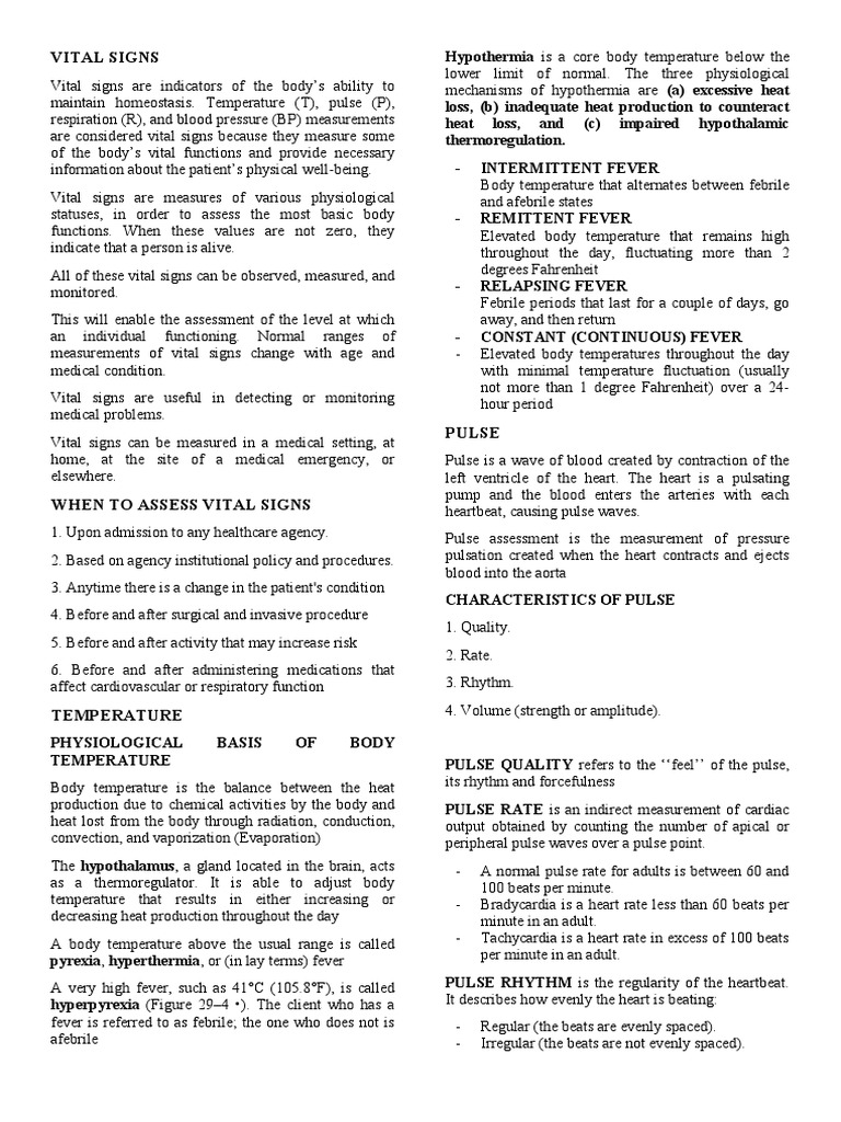 Vital Signs Guide for Detecting Medical Problems | PDF | Breathing | Pulse