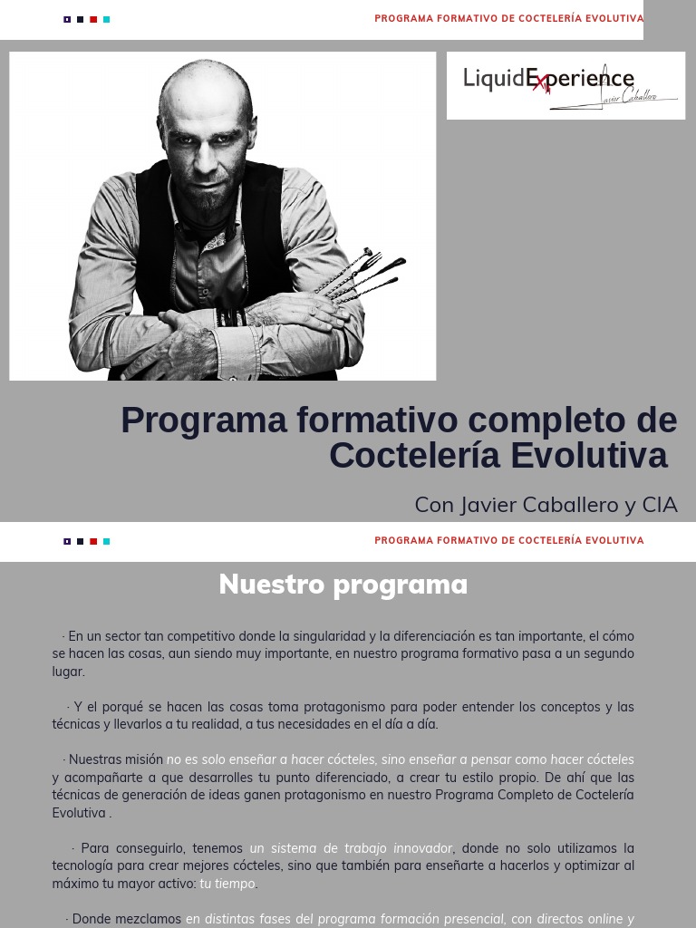 Programa Formativo Completo de Coctelería Evolutivactelería Evolutiva | PDF | Aprendizaje