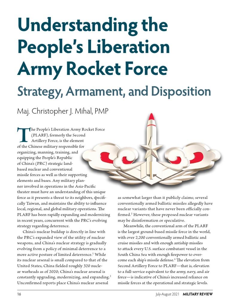 Understanding The People's Liberation Army Rocket Force: Strategy ...