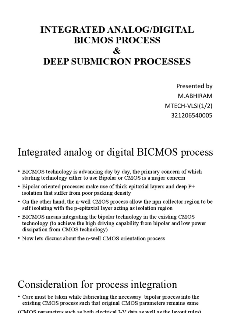 Analog Digital Bicmos Realization | PDF | Bipolar Junction Transistor | Mosfet