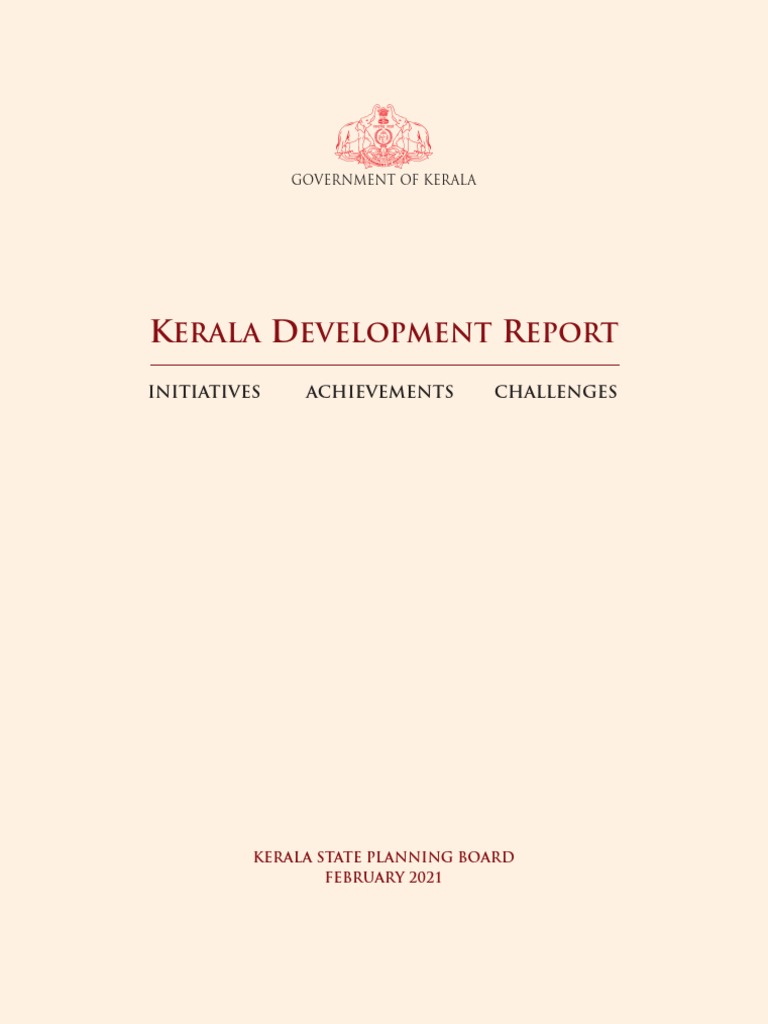 Kerala Development Report: Initiatives, Achievements, and Challenges ...