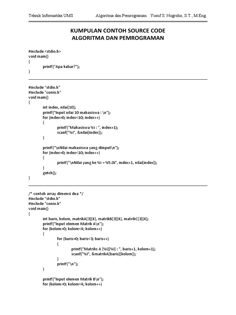 Kumpulan Source Code | PDF
