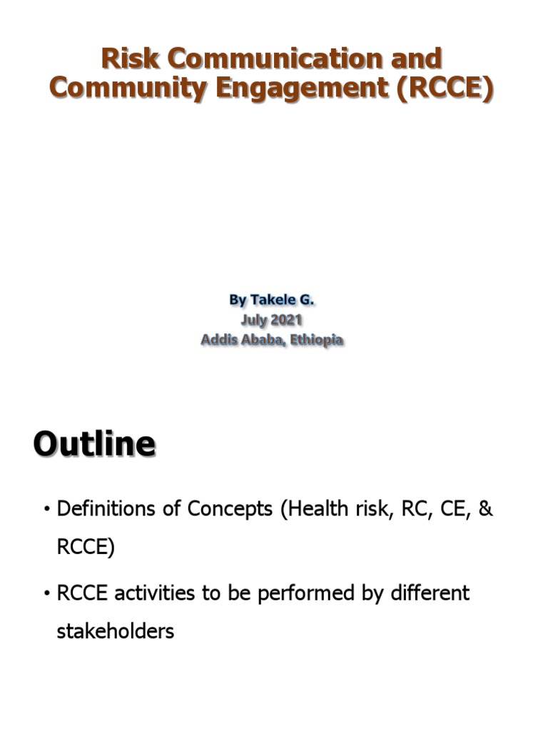 Risk Communication and Community Engagement (RCCE) | Download Free PDF ...