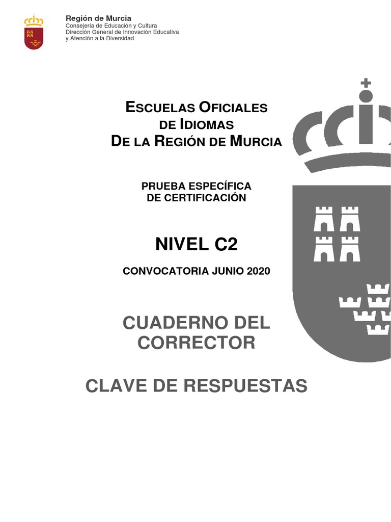 Inglés C2 Junio 2020 (Final) - Corrector | PDF