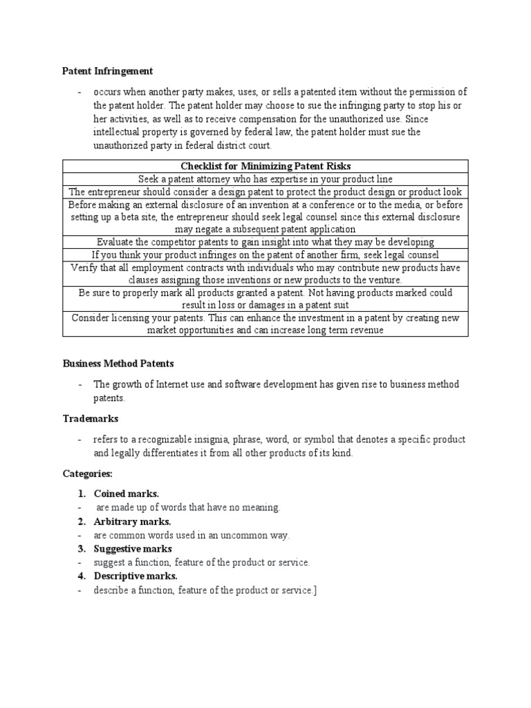 Patent Infringement | PDF | Patent | Trademark
