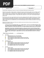 Hachinski Ischemic Score Assessment | PDF | Mental And Behavioural ...