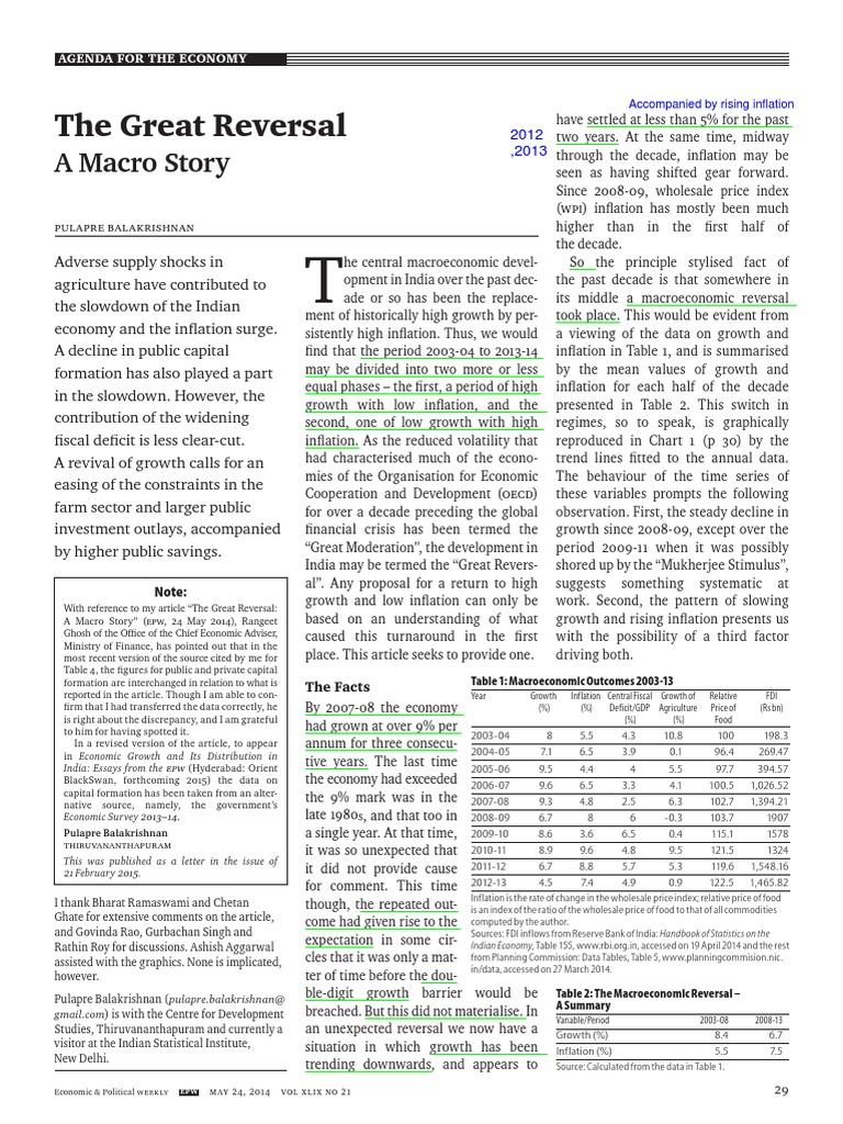 Balakrishnan's Great Reversal | PDF | Economic Growth | Inflation