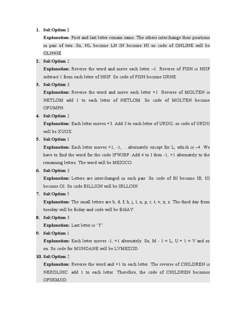 Answers - Coding and Decoding Sheet 15.12.21 | PDF | Foreign Language ... Answers - Coding and Decoding Sheet 15.12.21 | PDF | Foreign Language ...