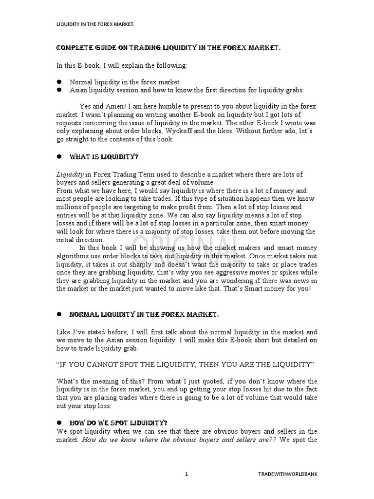 Liquidity in The Forex Market | PDF | Market Liquidity | Foreign ...