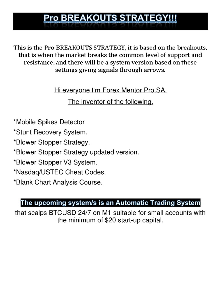 Pro BREAKOUTS Strategy MT5 Mobile Version | PDF | Money | Business
