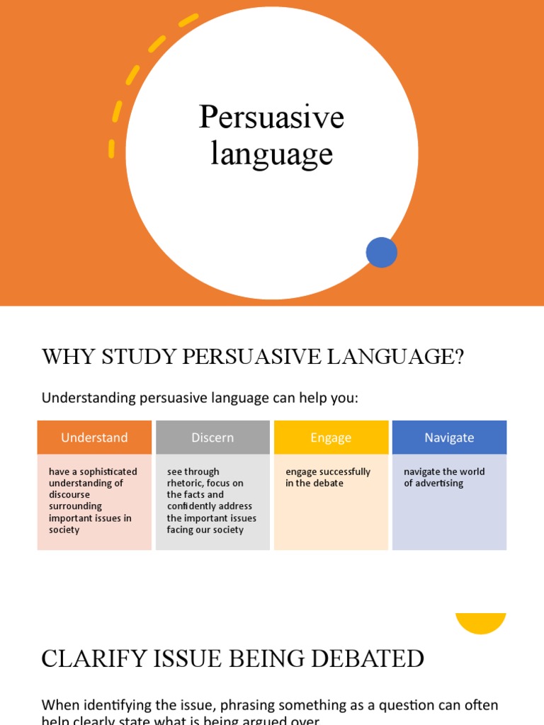 Persuasive language | PDF | Argument | Rhetoric